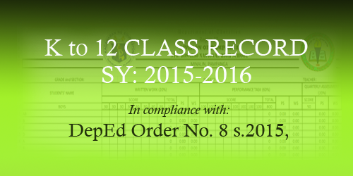 Official DepEd E-Class Record Templates