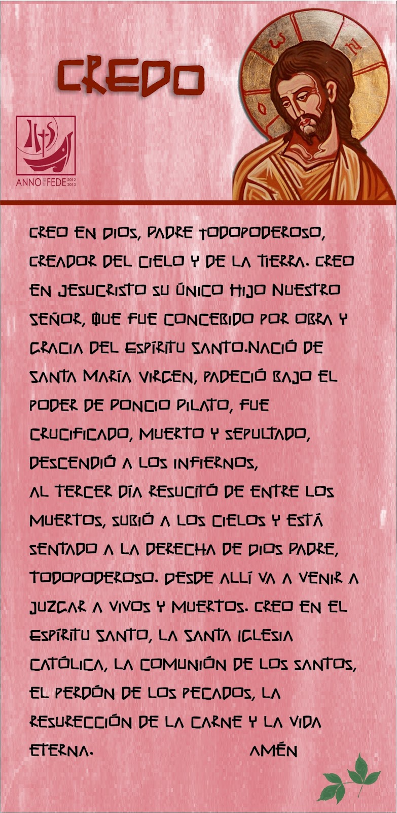 TARJETAS Y ORACIONES CATOLICAS: CREDO DE LOS APÓSTOLES: Español, Inglés ...