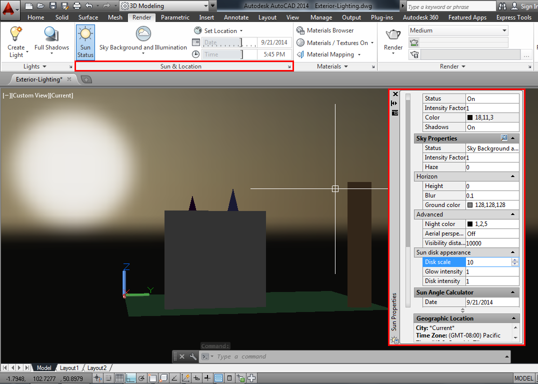 Engineering Services & Training-AutoCAD: Exterior Lighting using Sun ...