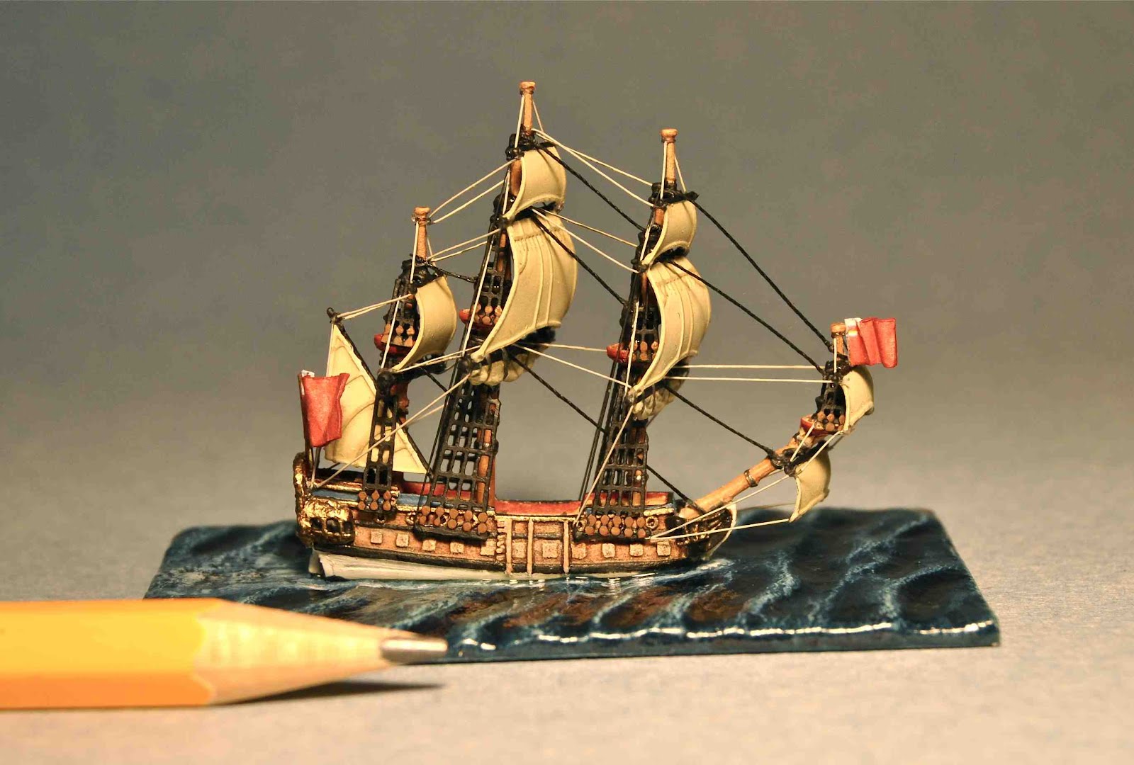 J White's Gallery: 1:1200 Langton Ship - English 5th Rate, Anglo-Dutch Wars