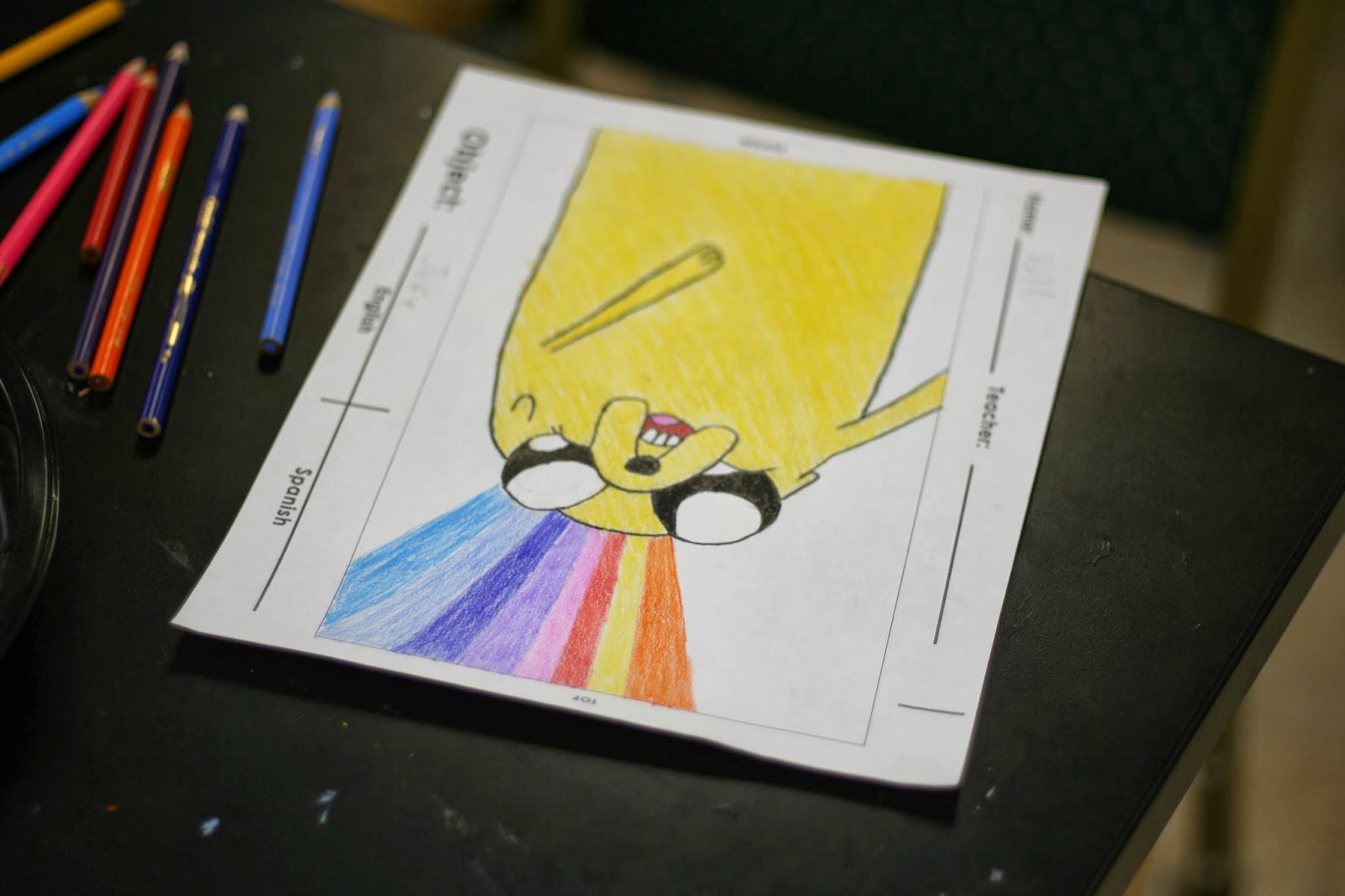 Grauer Art: Loteria Colored Pencil Drawing, 7th Grade Art