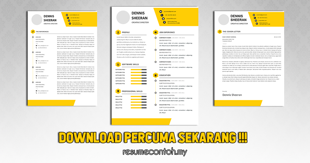 Contoh Resume Moden, Menarik dan Senang Untuk Edit [Resume Free ...