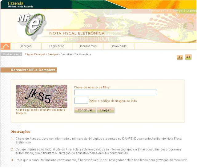 Danfe - Documento Auxiliar da Nota Fiscal Eletrônica