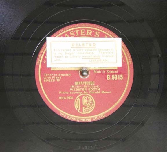 WEBSTER BOOTH -TENOR: RECORDS