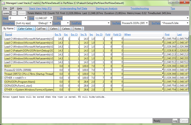 Perfview Managed Stack Snapshot Report C Guide C Aspnet Mvc Linq Jquery And