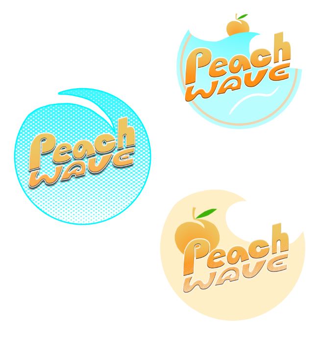 Nick Palmer Arts: Peach Wave Logo Sketches