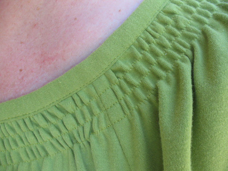 Creative Chicks: Another Knit Top--Elastic Thread Embellished