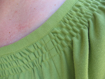 Creative Chicks: Another Knit Top--Elastic Thread Embellished