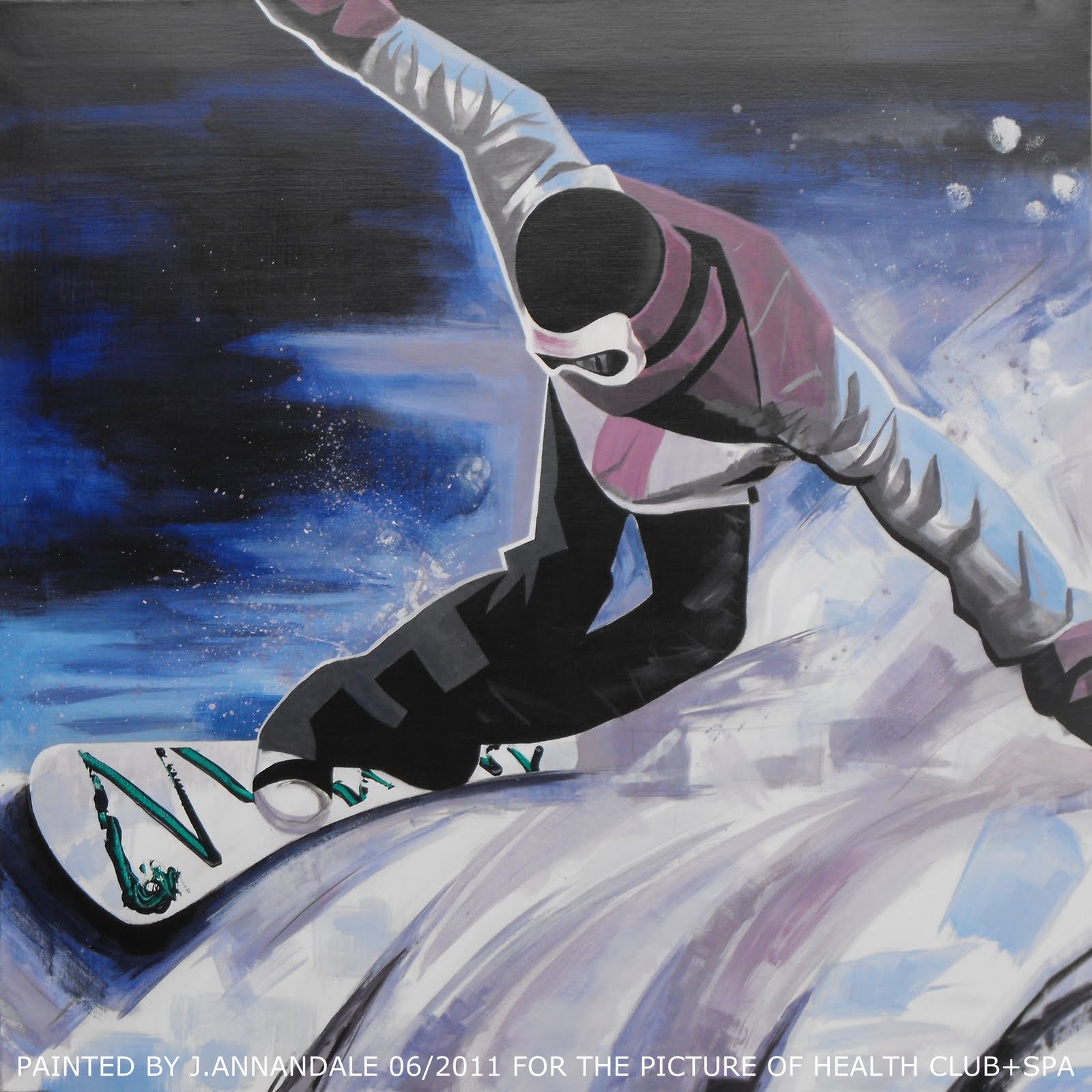 A R T: SNOWBOARDER: ONE OF FOUR NEW ACRYLIC PAINTINGS