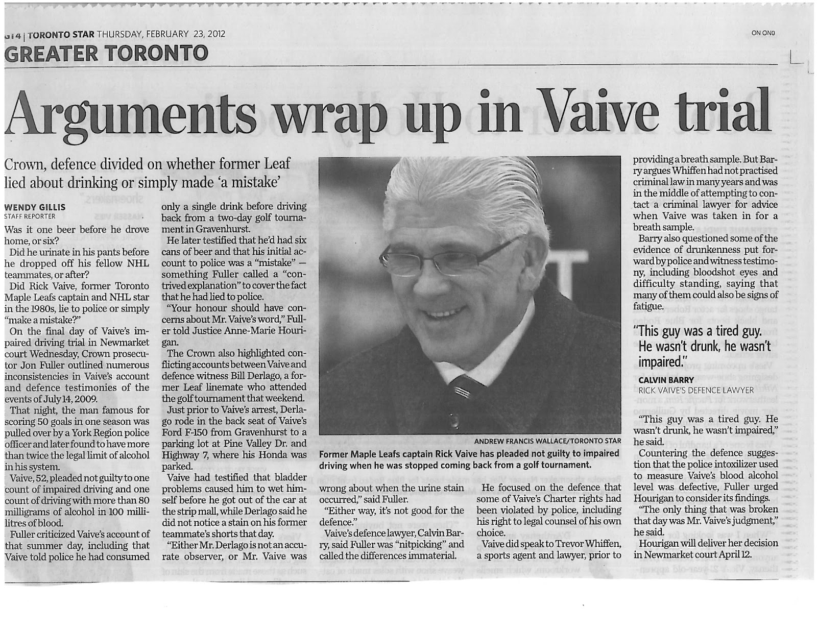 Calvin Barry Lawyer - Toronto Criminal Lawyer Blog: Calvin Barry ...