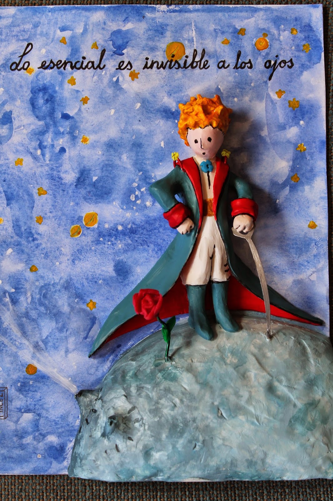 artesanía con mano y pincel: "El principito"