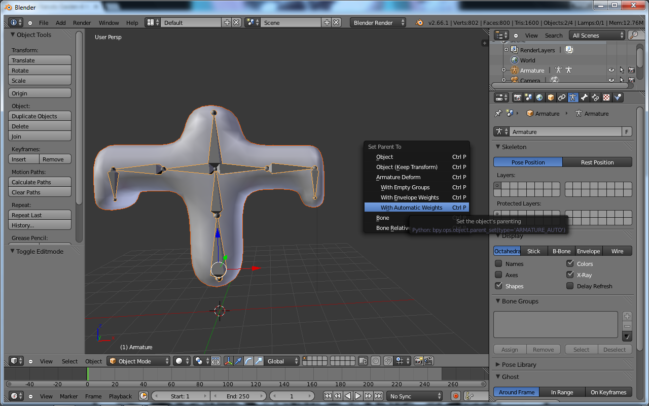Blender Tutorial : Basic Rigging pada Blender [versi 1]