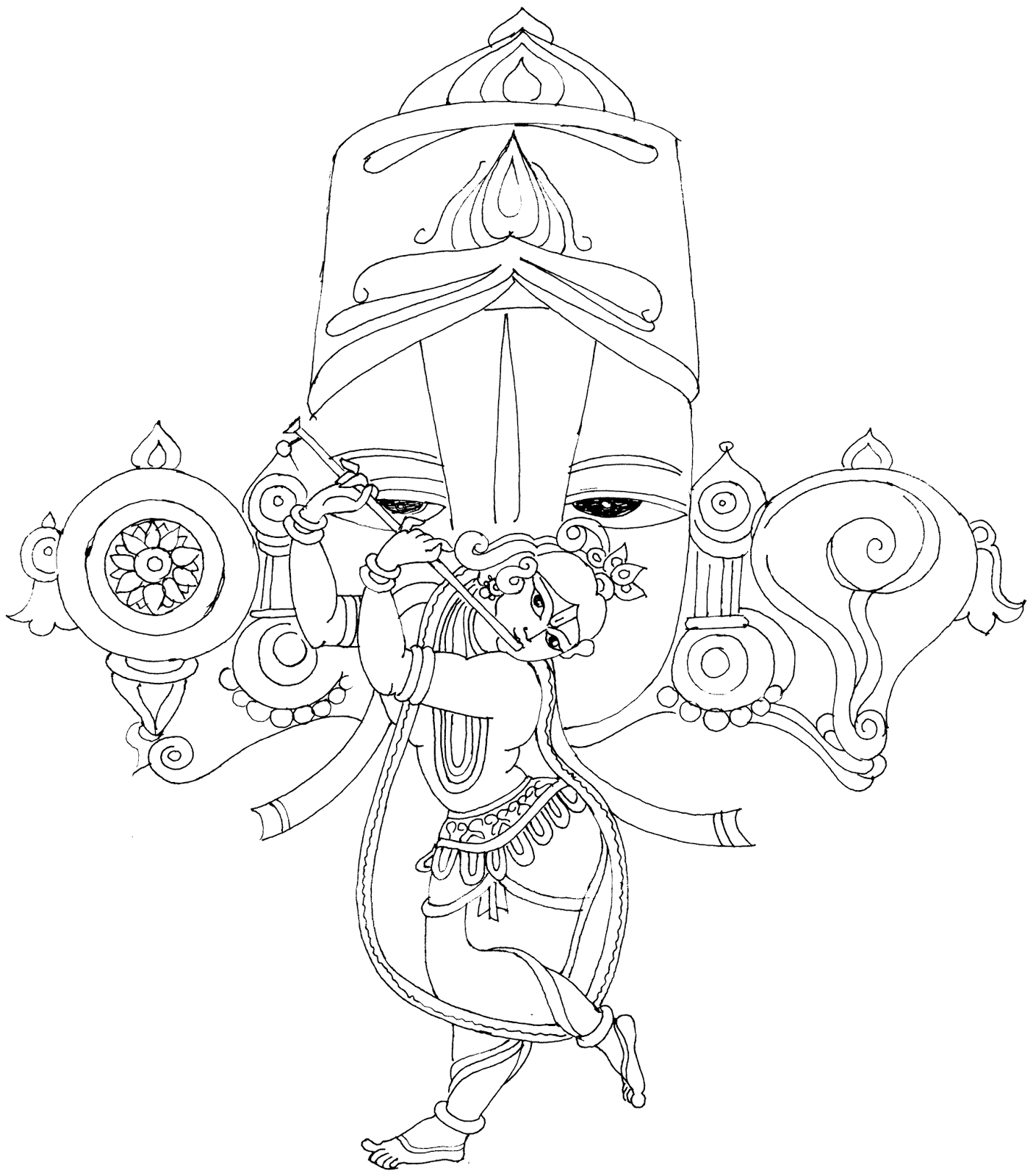 Tamil Cliparts: Venkatachalapathi Line Drawings for invitations