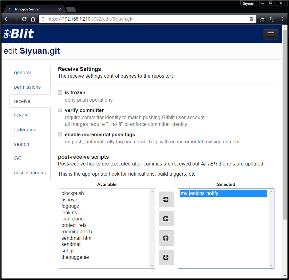 Integration of Jenkins and GitBlit