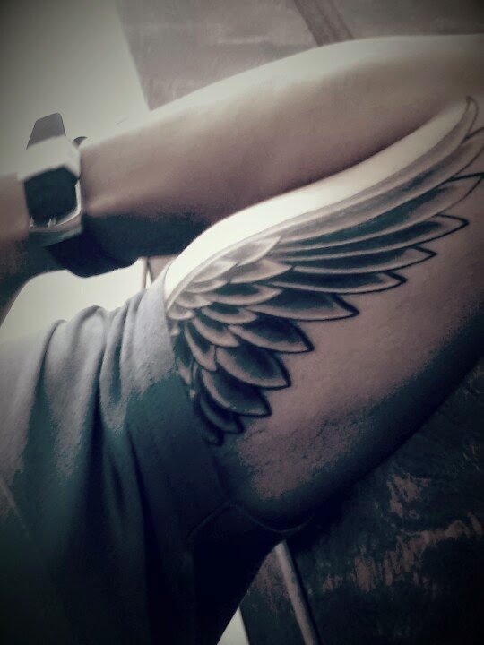 Wing tattoo for coverup on my right shoulder & tricep - Tattoos Ideas