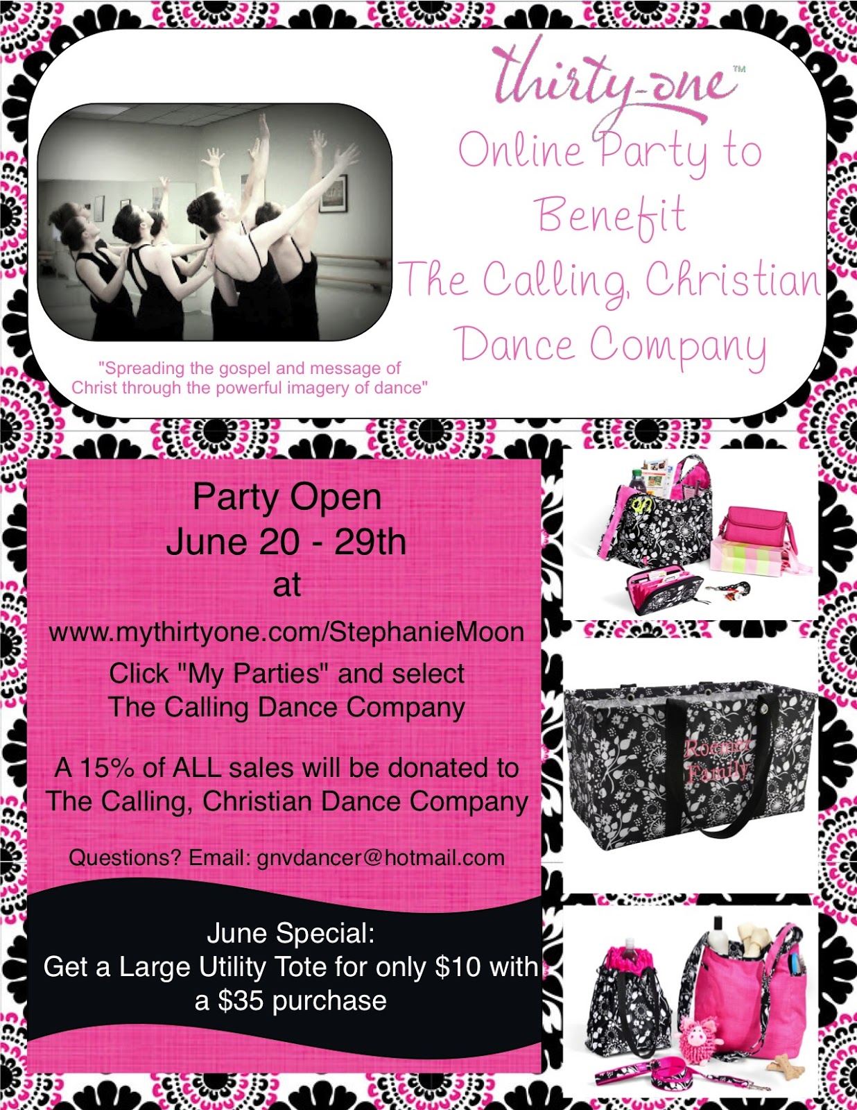 The Calling Christian Dance Company: Thirty One Party Fundraiser
