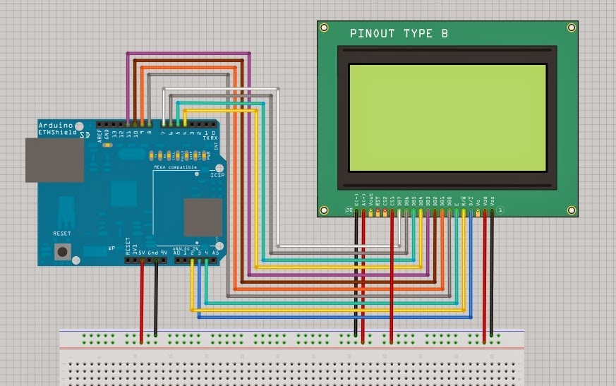 kowala's home: Arduino LCD12864 ST7920 parallel test...