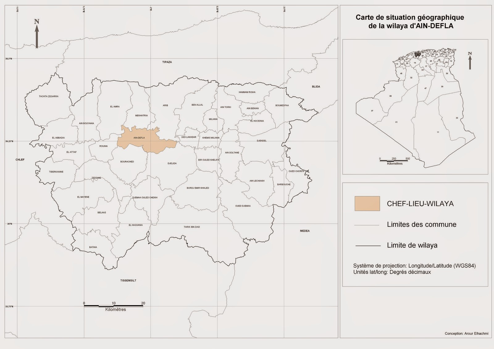 Découpage administratif de l'Algérie & Monographie: Carte de situation ...