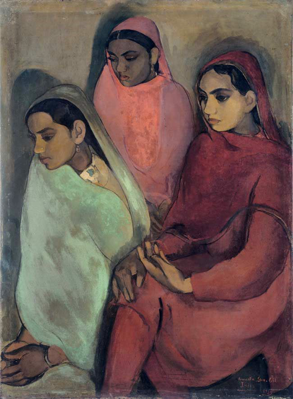 History of East Indian Art : Amrita Sher Gil Three Girls