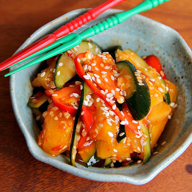 singapore shiok!: easy cucumber and pineapple achar
