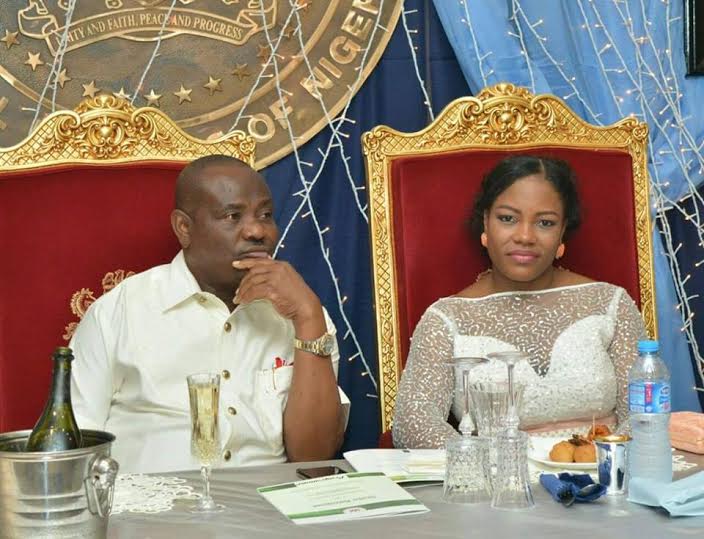 Photos: Governor Nyesom-Wike, his wife and children at state banquet