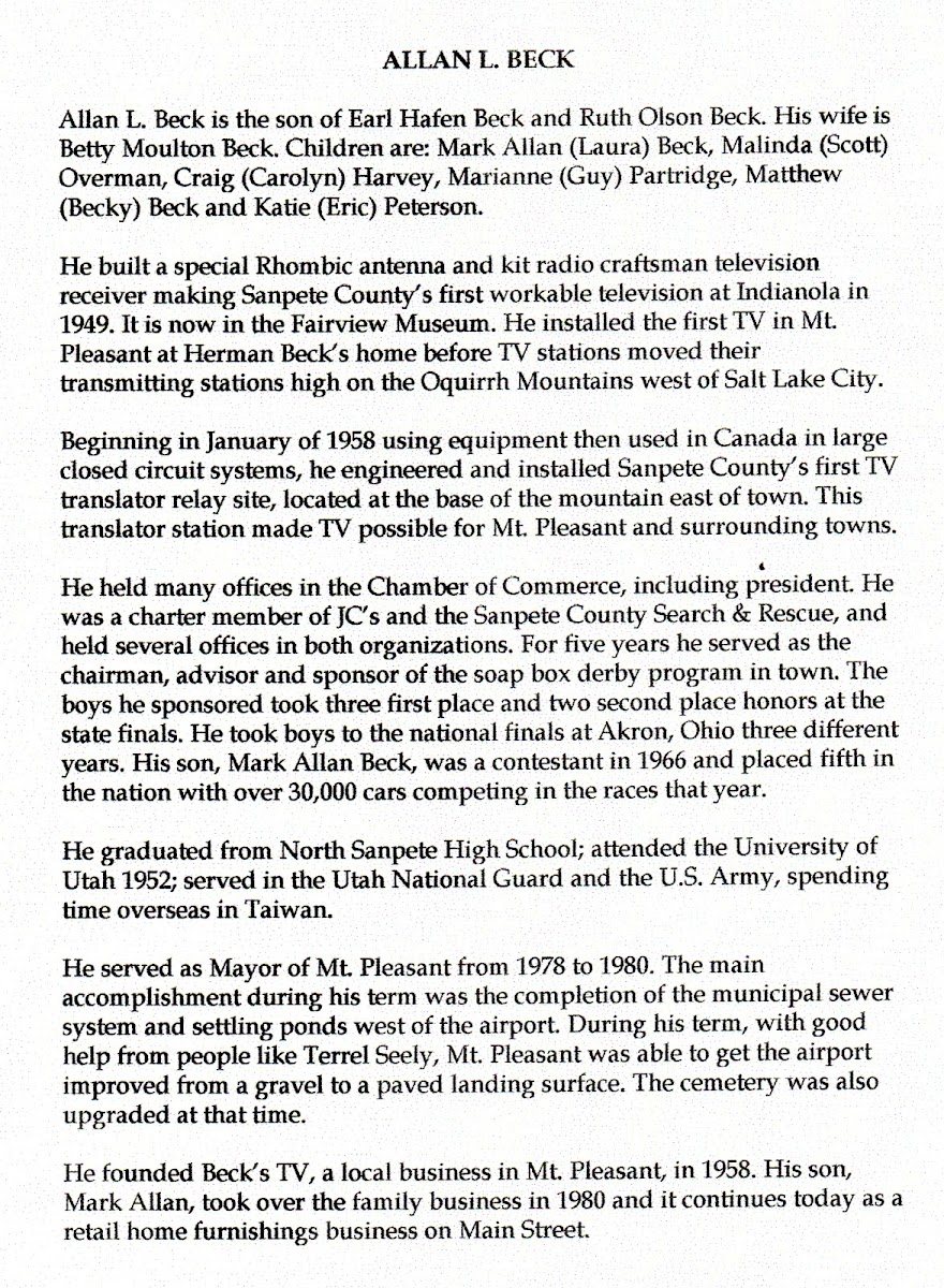 Mt. Pleasant Mayor of the Month: Allan L. Beck ~ Mayor of the Month ...