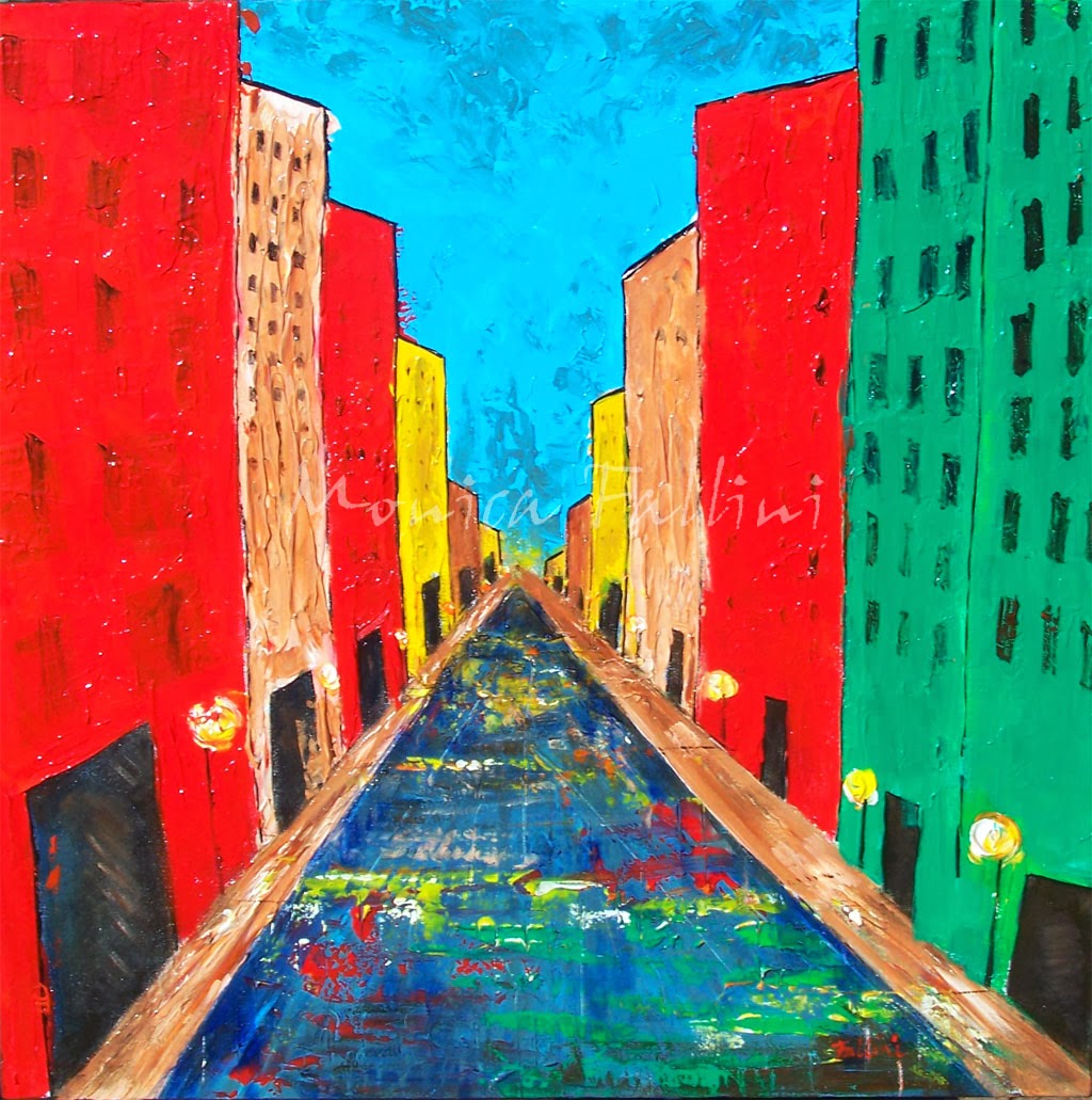 Paintings by Monica Fallini: Urban perspective and venice landscape by ...