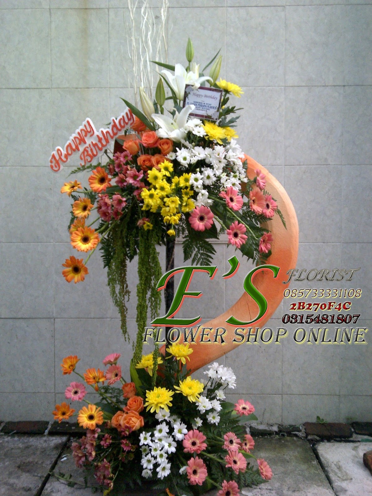 Bunga Ucapan Standing Flower | E'S Florist Kediri