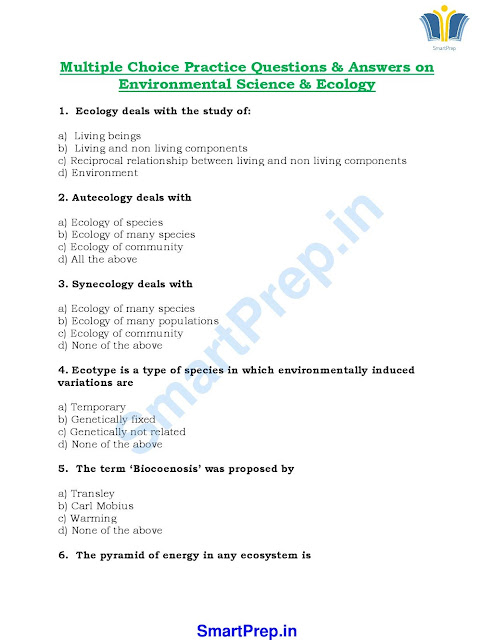 KNOWLEDGE FOR ALL: MCQs ENVIRONMENTAL SCIENCE AND ECOLOGY FOR ALL ...