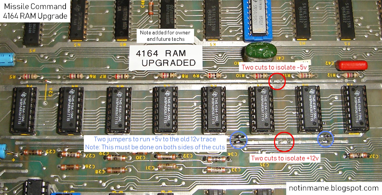 Not In Mame: Missile Command - 4164 RAM upgrade