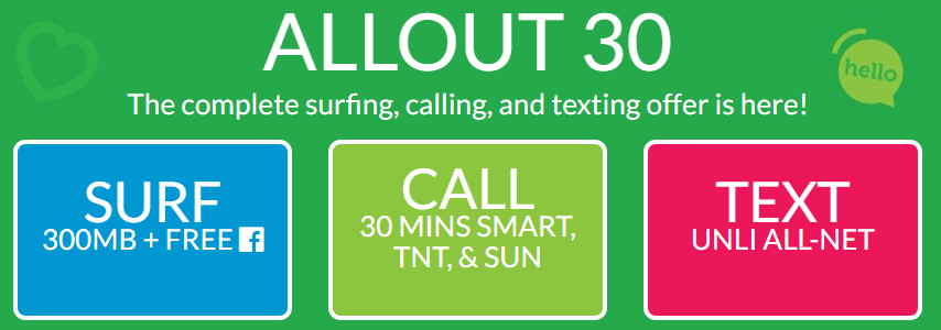 ALLOUT30 SMART Network PROMO - 300 Data + FREE Facebook + 30 Minutes ...