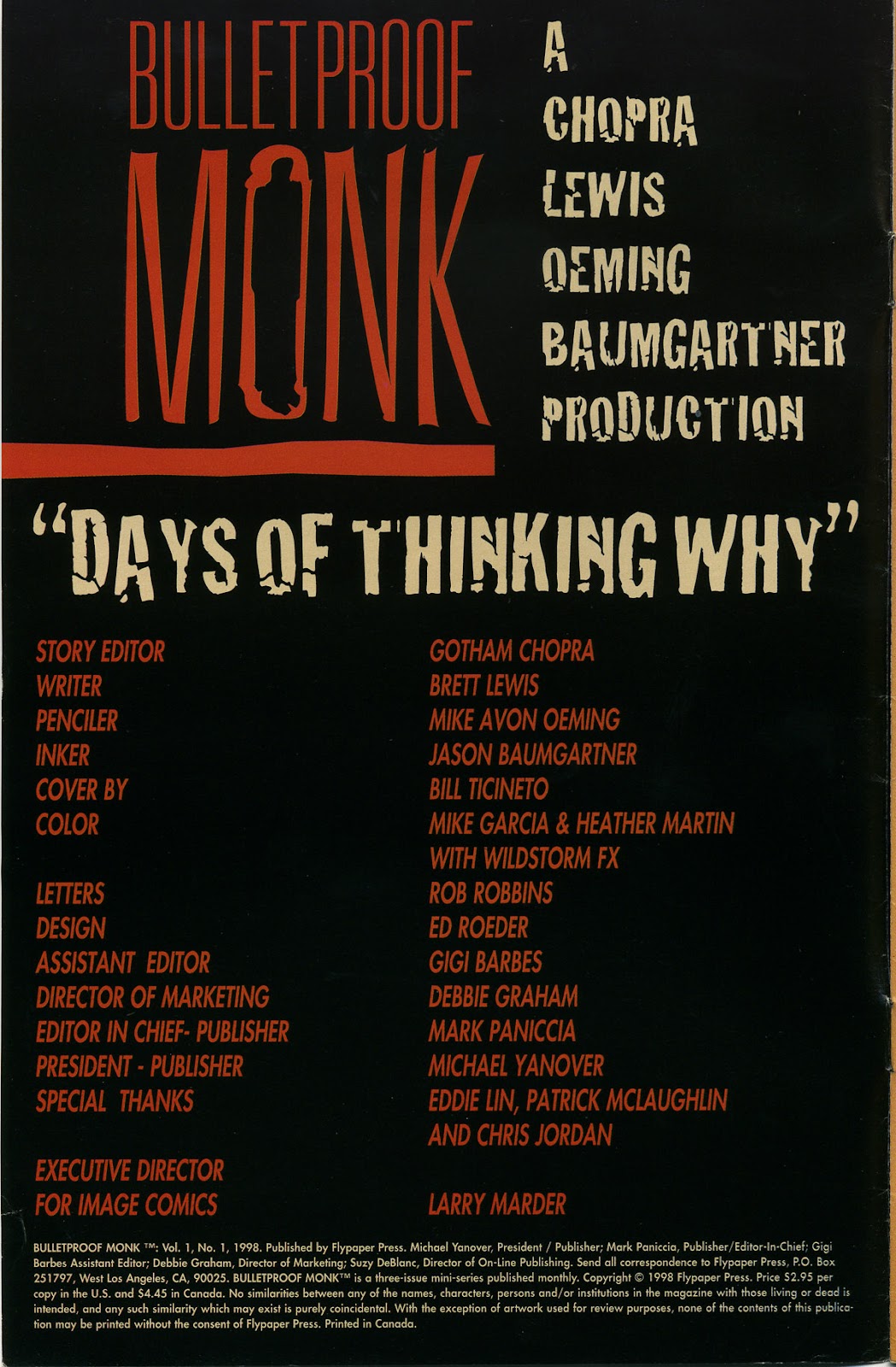 Read online Bulletproof Monk comic - Issue #1