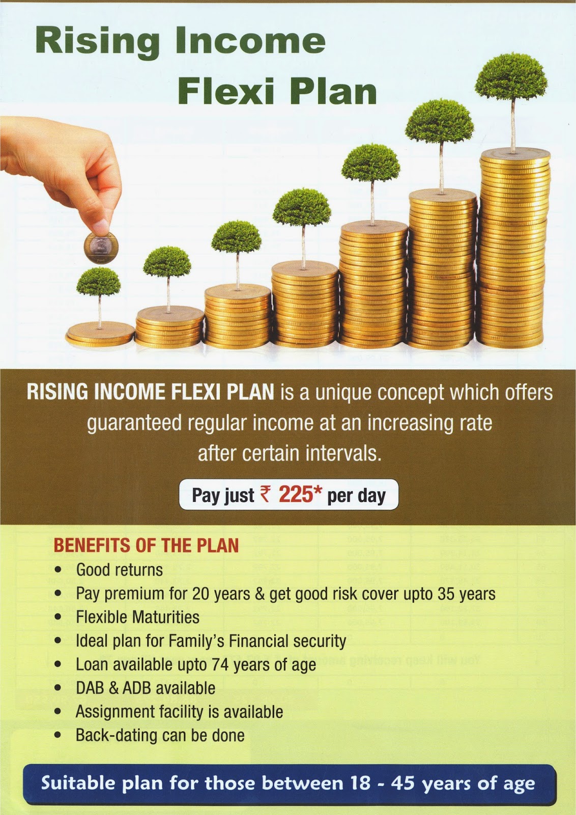 Insure to be Secure: LIC Rising Income Flexi Plan Suitable for 18- 45 ...