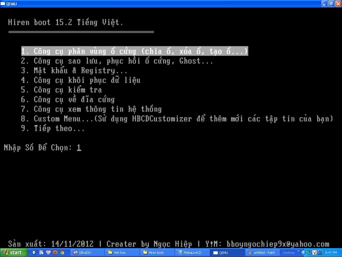 Hiren Boot 15.2 2013 Full Tiếng Việt - Blog tin học
