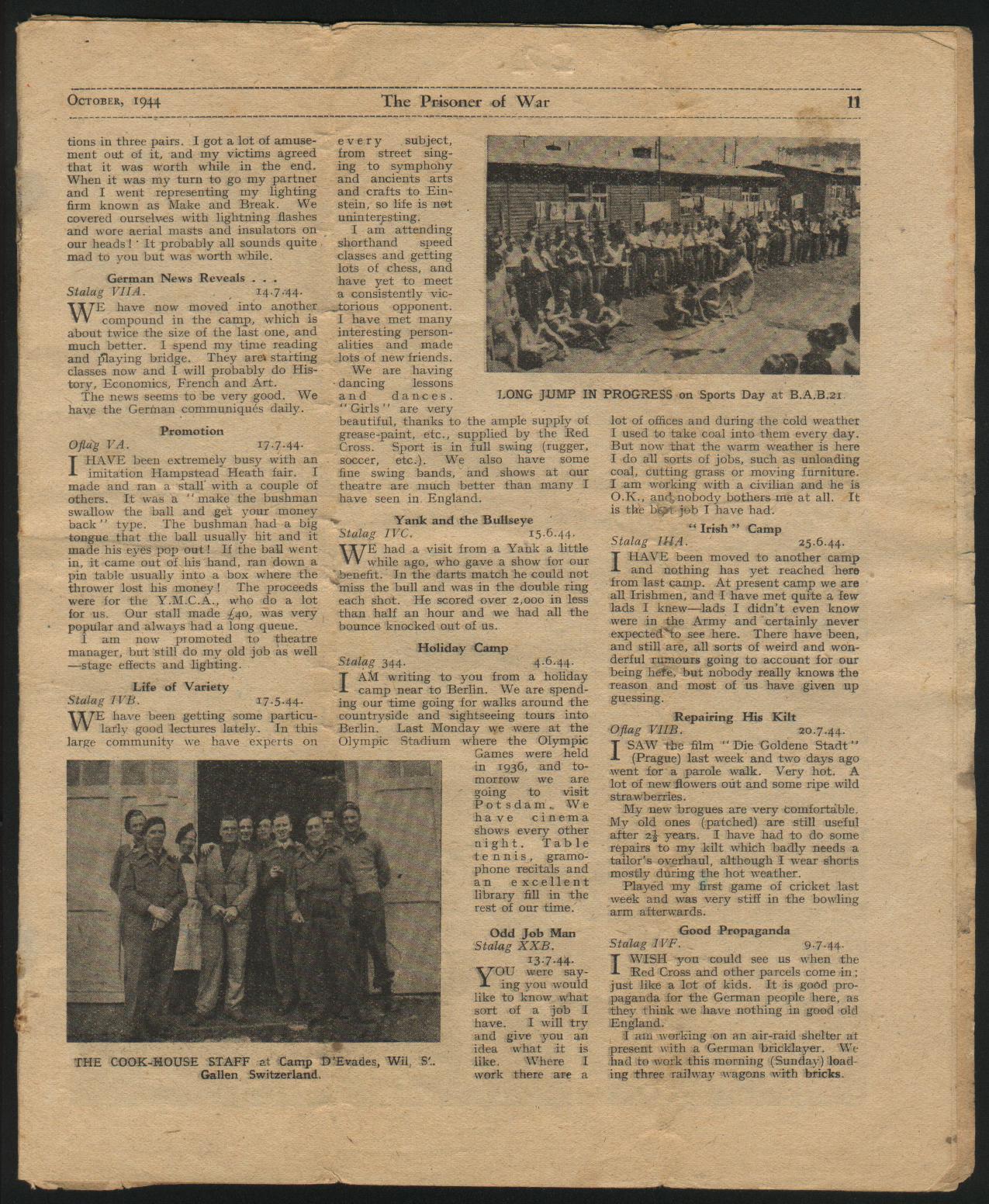 WWII Memories: Red Cross Journals - Volume 3, No. 31, November 1944