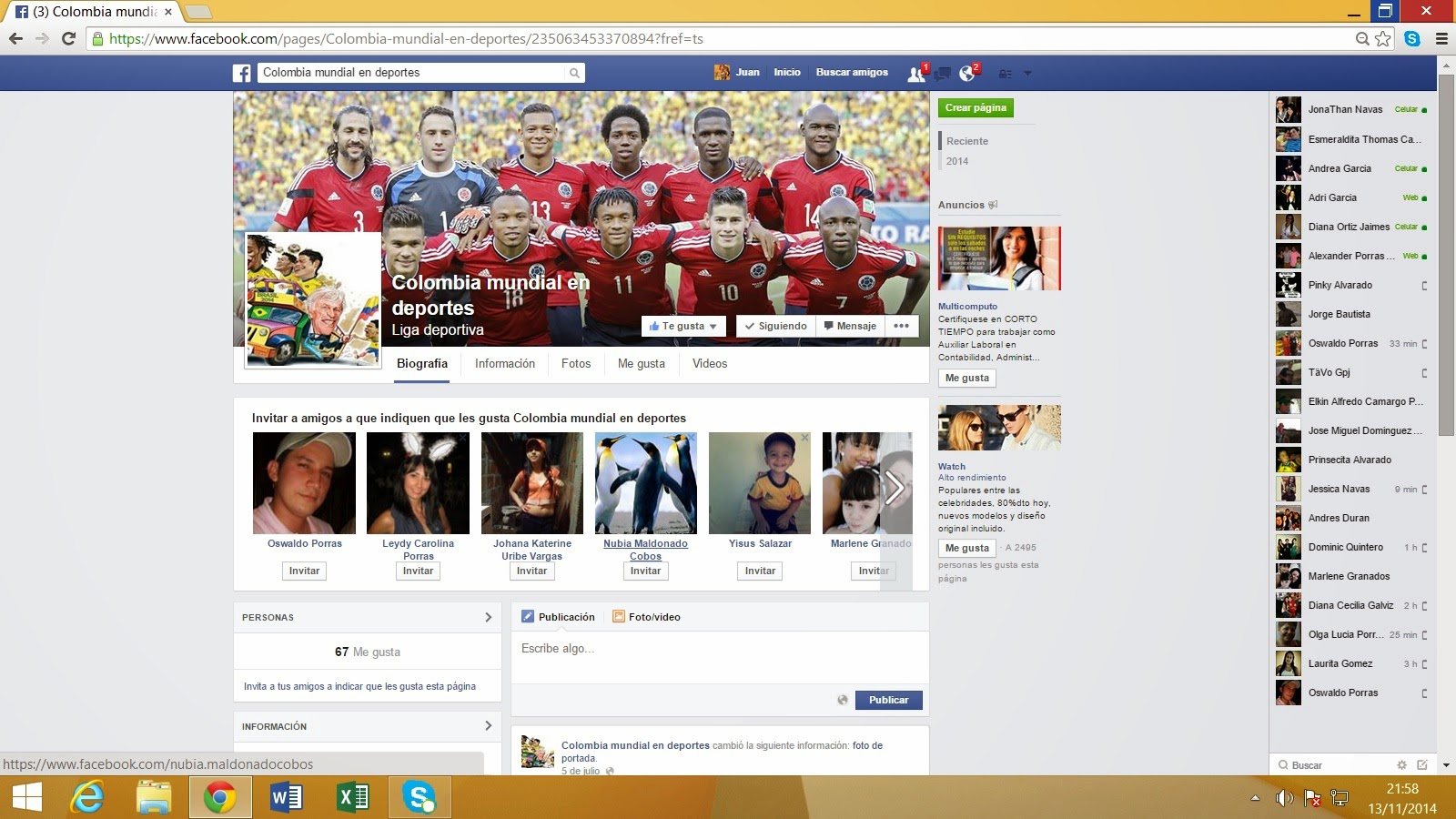 EL DEPORTE EN COLOMBIA: FACEBOOK