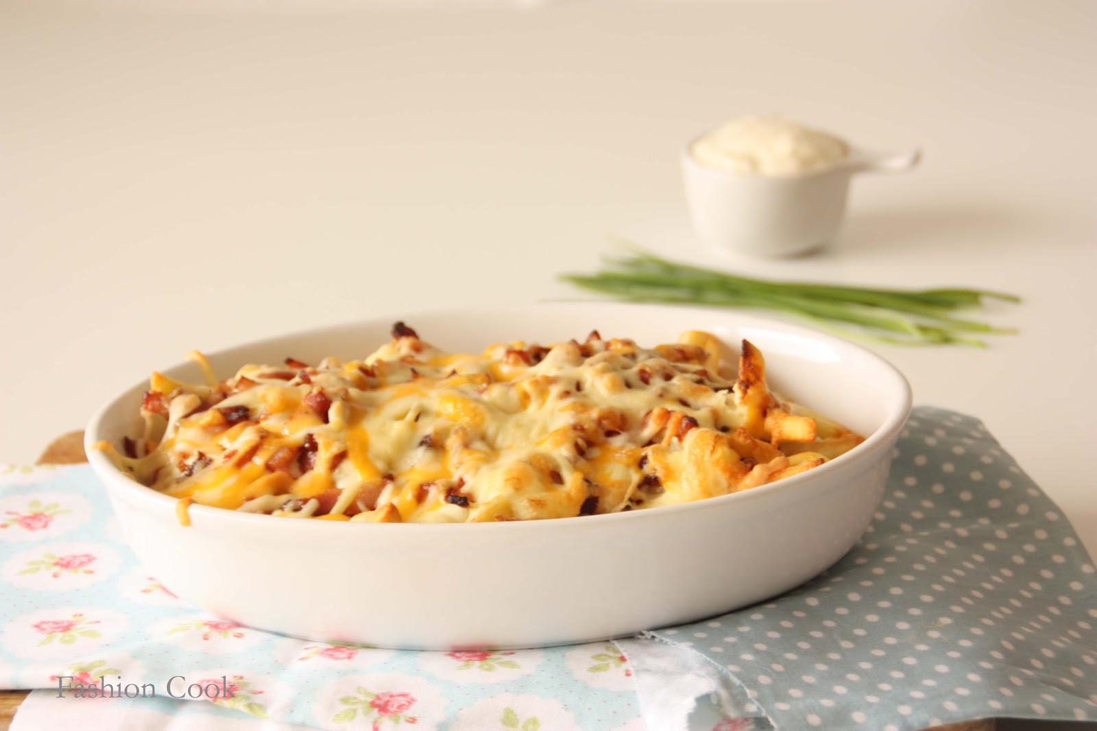Fashion Cook: Patatas Foster's "Bacon & cheese fries" con salsa ranchera