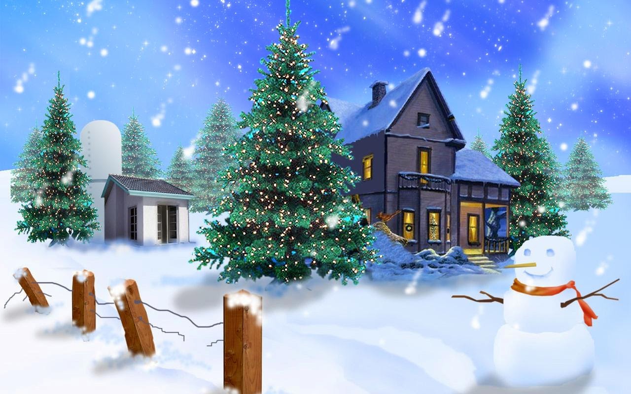Image House | Latest Hd Wallpapers: Beautiful Christmas House And Trees ...