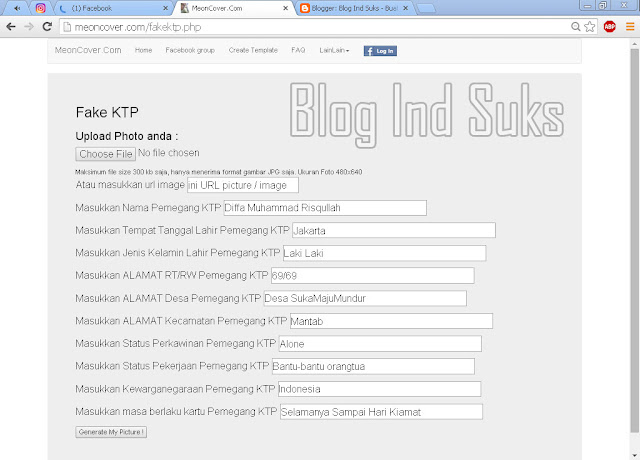 Cara Membuat Fake KTP Generator - BarGooBlog