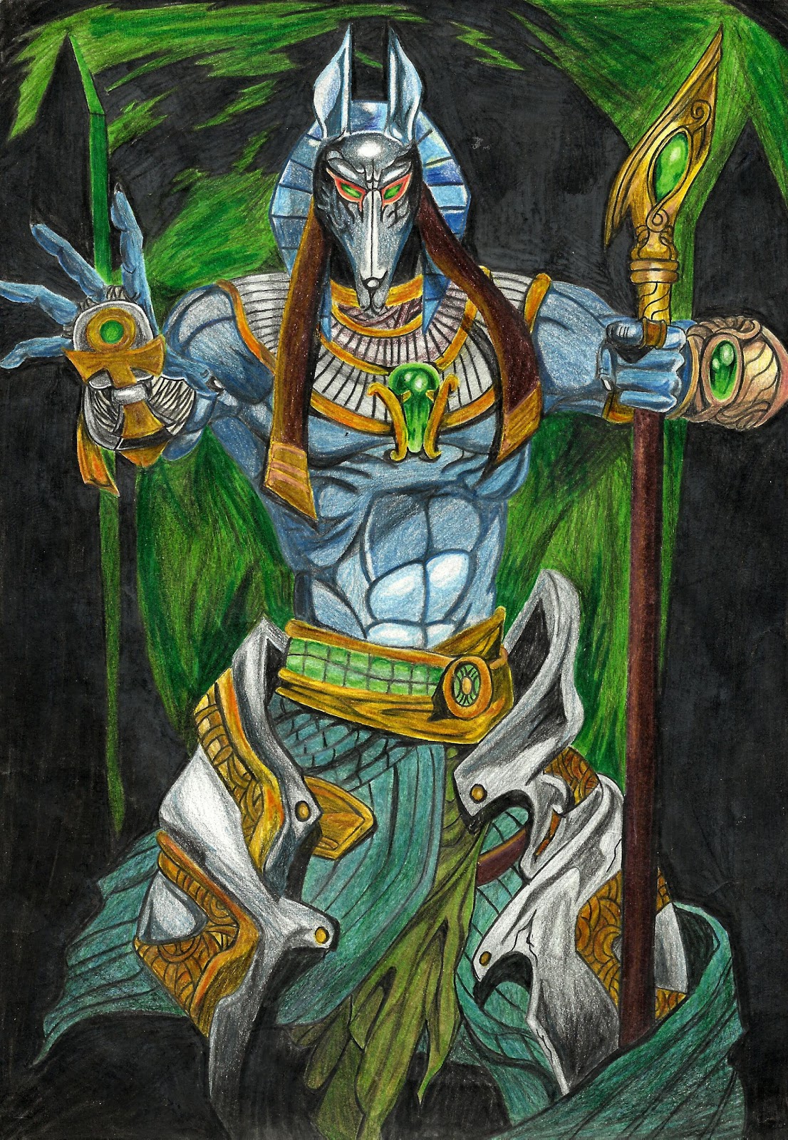 My Portfolio: Anubis - Colour Pencil