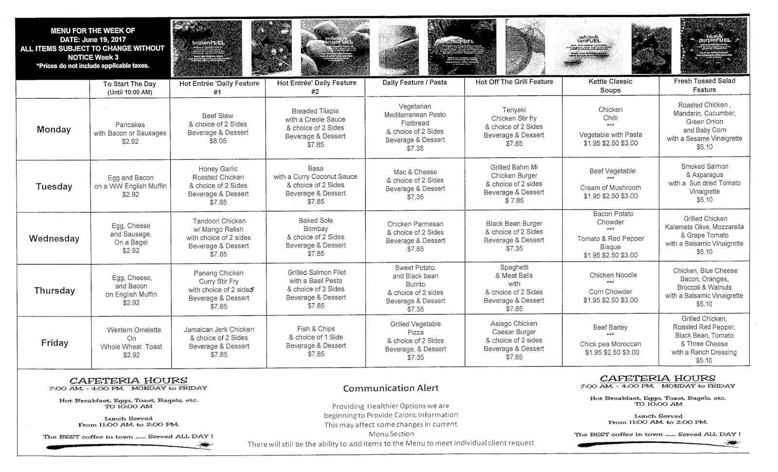 Toronto Clipper Cafe Menu