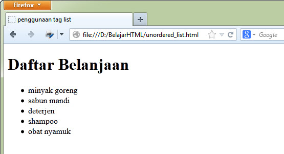 TutorialKu: Belajar HTML Dasar Part 9: Cara Membuat Daftar/List di HTML ...