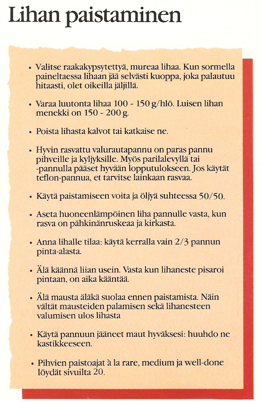 RUOKARESEPTIT: Lihan paistaminen