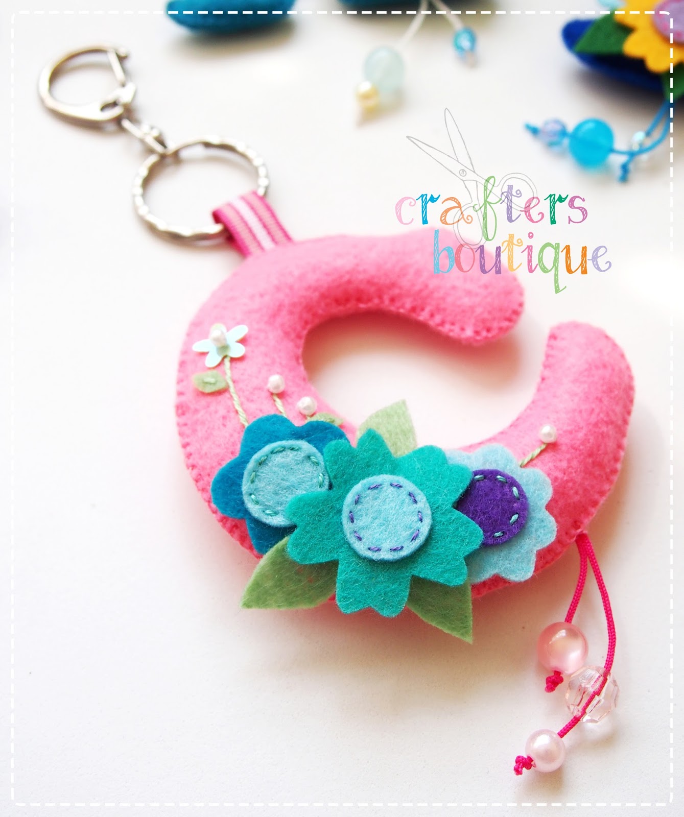 Crafters Boutique: Felt Monogram Keychains