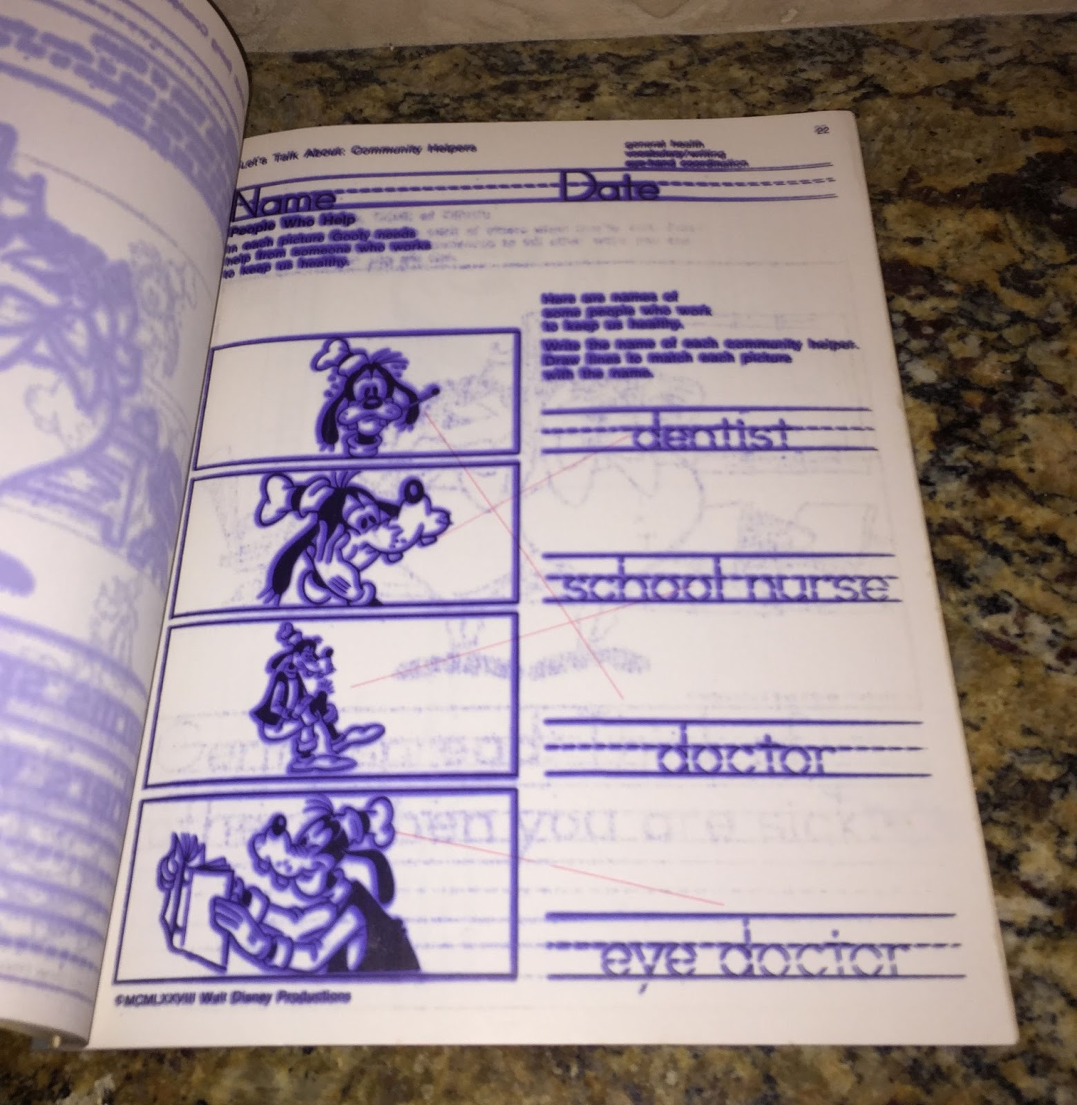 the sphinx: "Disney's Healthy Way In Wonderland" (1978 Worksheet masters)