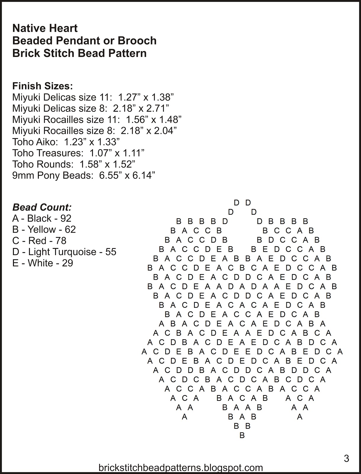 Brick Stitch Bead Patterns Journal: Native Heart Brick Stitch Beaded ...