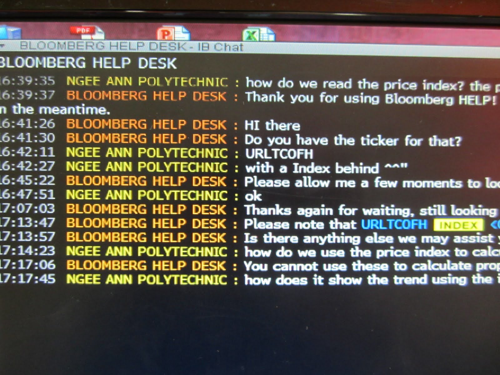 *Charmaine's Story*: Bloomberg Chat