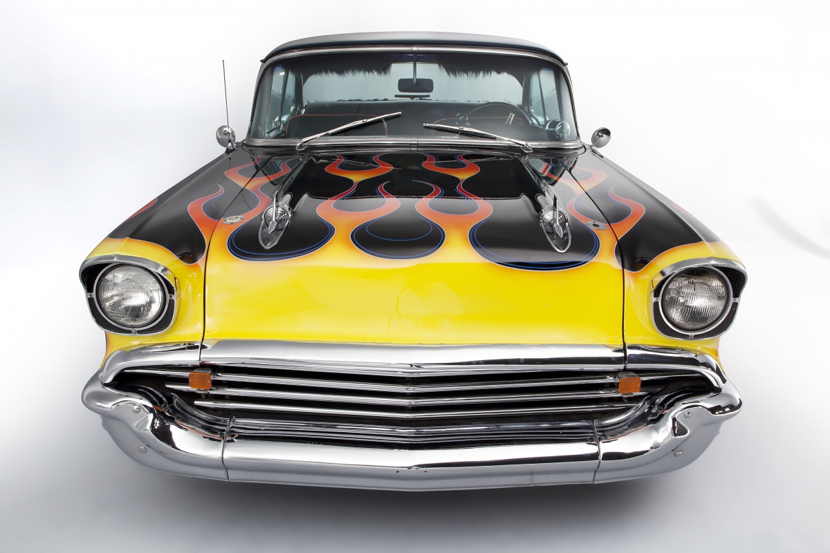 Just A Car Guy: This contest give away 57 Chevy was built by George ...