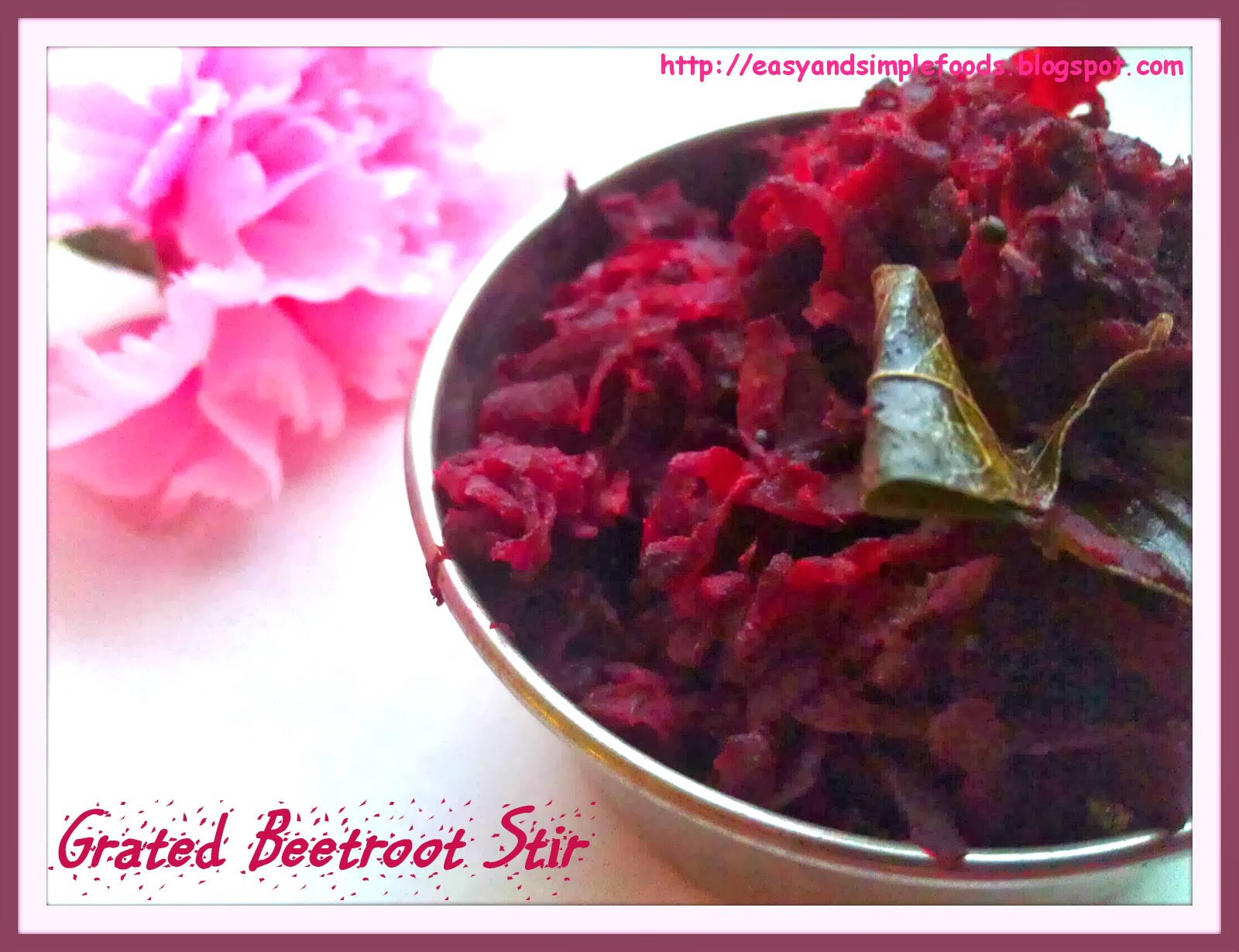 easy and simple foods: Grated Beetroot Stir