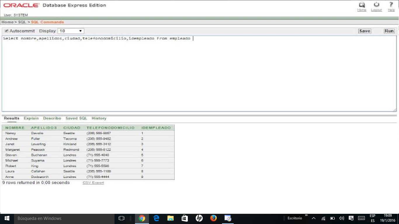 BASE DE DATOS TERCERO BACHILLERATO: EJEMPLOS DE CONSULTA EN ORACLE ...